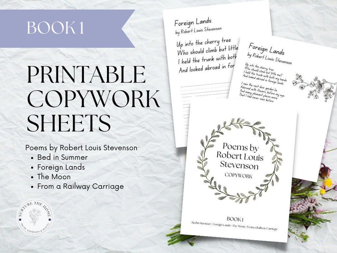 Robert Louis Stevenson Poems Print Handwriting Practice Sheets ...