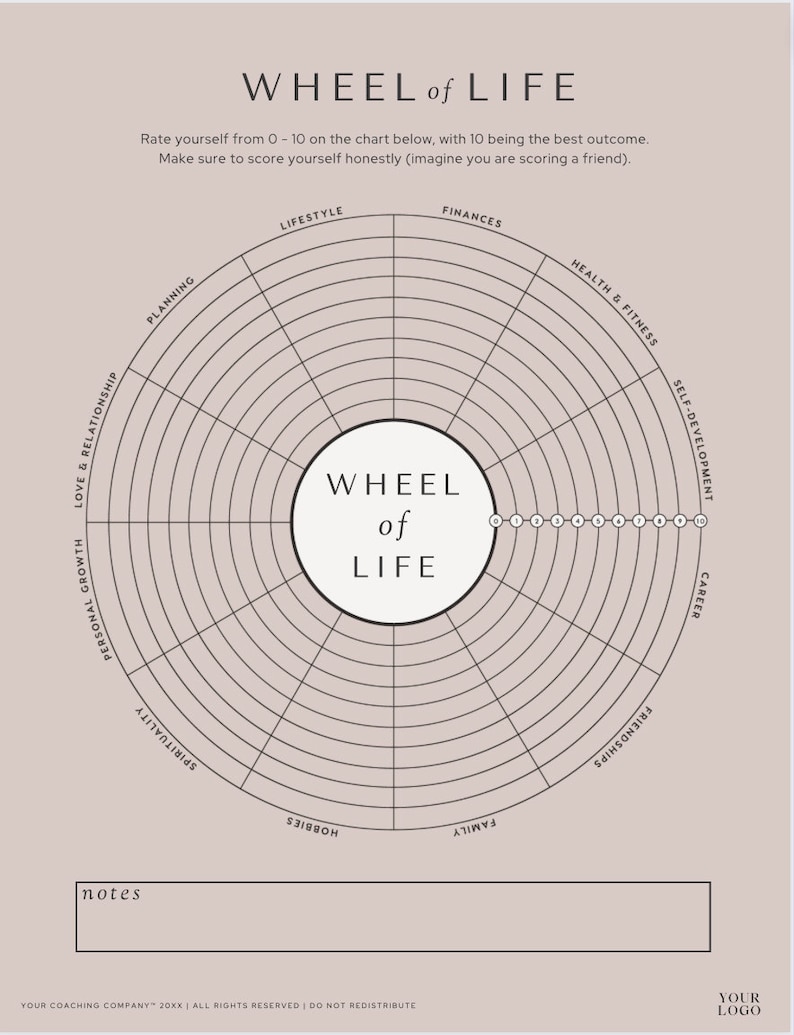 Editable Wheel of Life Worksheets, and Reflection - Etsy