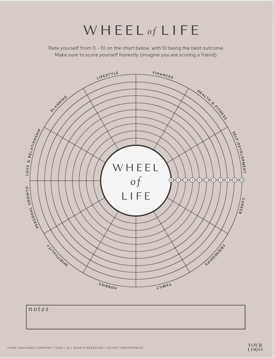 Editable Wheel of Life Worksheets, and Reflection - Etsy