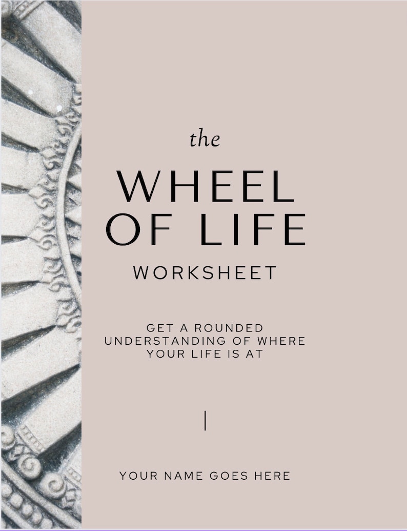 Editable Wheel of Life Worksheets, and Reflection - Etsy