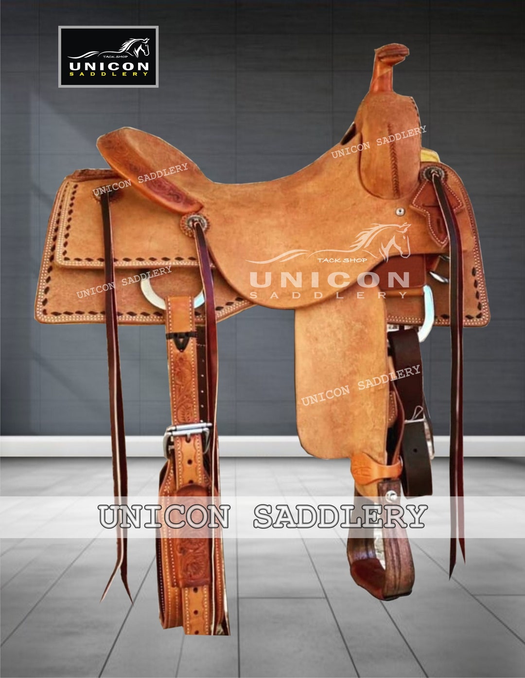 Handmade Western Rough Out Ranch Saddle With Tack Set - Etsy