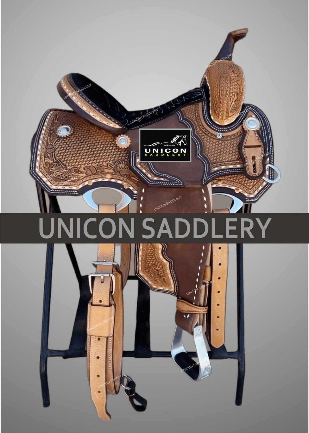 Premium Leather Western Strip Down Barrel Racing Horse Saddle With ...