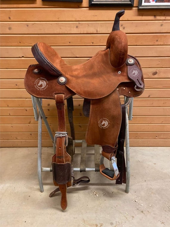 Western Rough Out Barrel Racing Saddle With Matching Tack Set - Etsy
