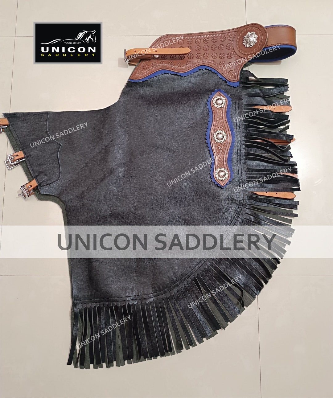 Custom Made Leather Western Chinks / Chaps Soft Quality Leather Floral ...