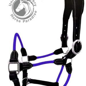 Leather and Rope Hybrid Padded Horse Halter - Etsy