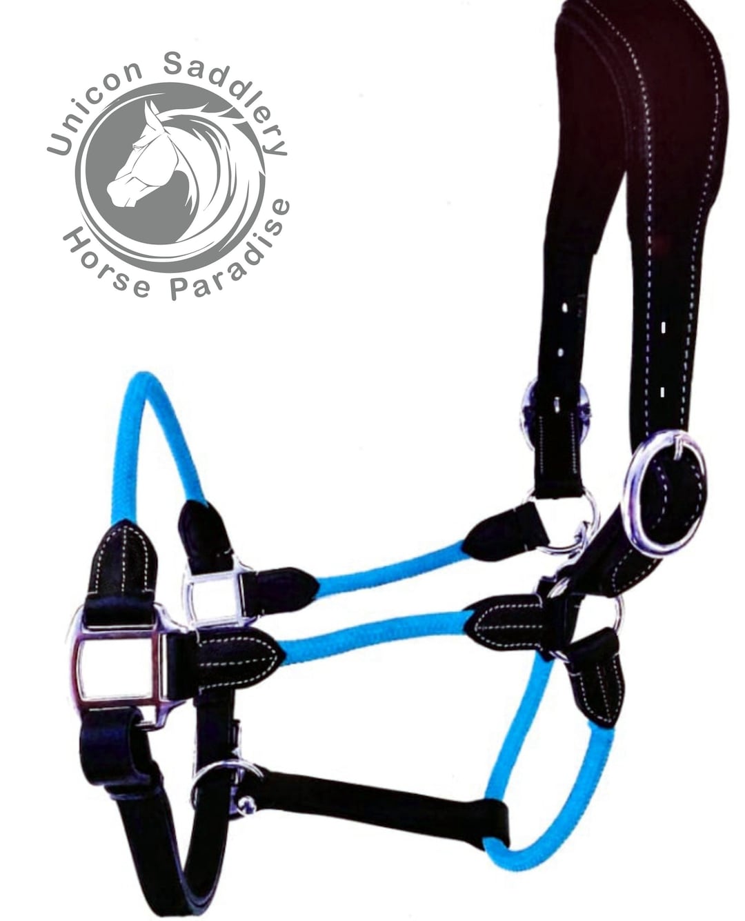 Leather and Rope Hybrid Padded Horse Halter - Etsy