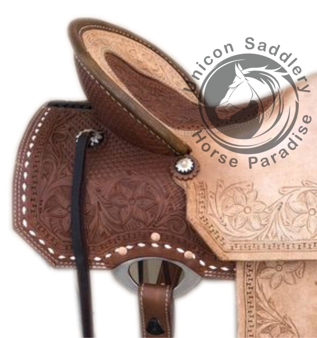 Western Barrel Horse Saddle With Matching Tack Set head - Etsy