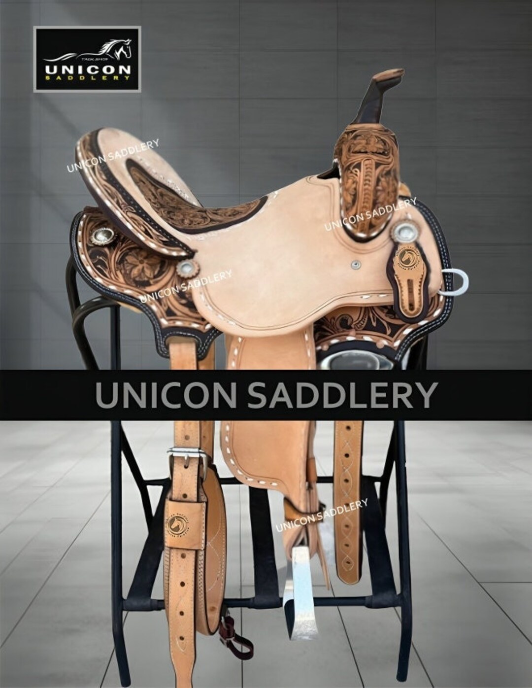 Western Barrel Racing Leather Horse Saddle, New Style Racing Saddle, Barrel Pleasure, Rough Out ...