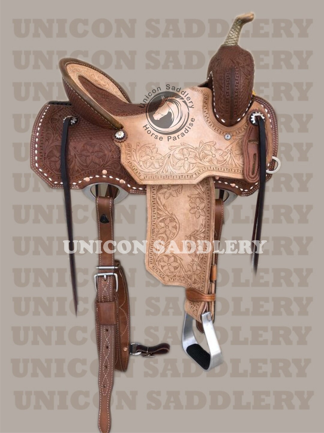 Western Barrel Horse Saddle With Matching Tack Set (head Stall, Brest ...