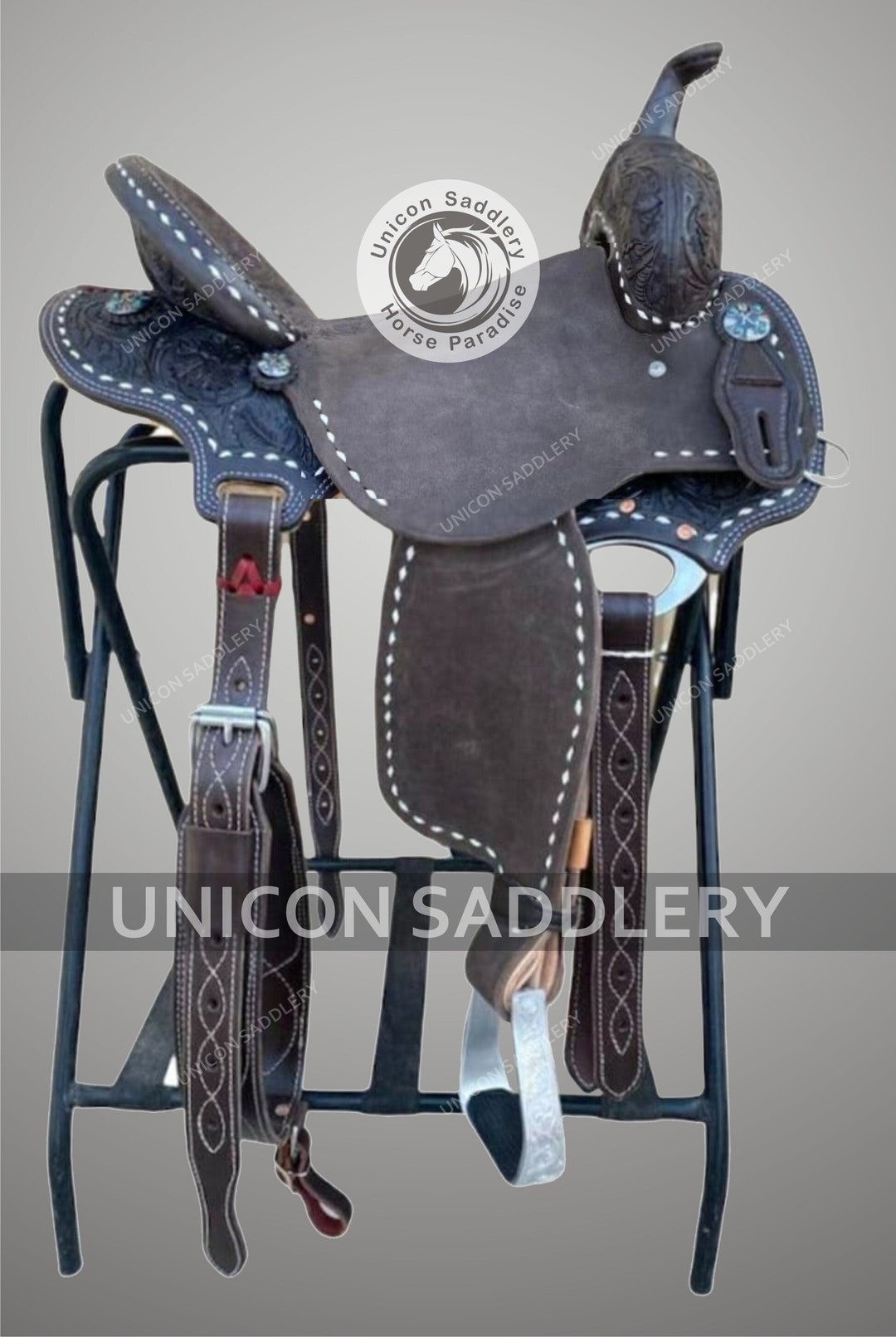Premium Leather Western Barrel Racing Horse Saddle With Matching Tack ...