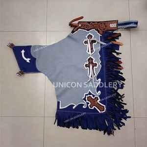 Handmade Leather Western Rodeo Bull Riding Chinks / Chaps Soft Quality ...
