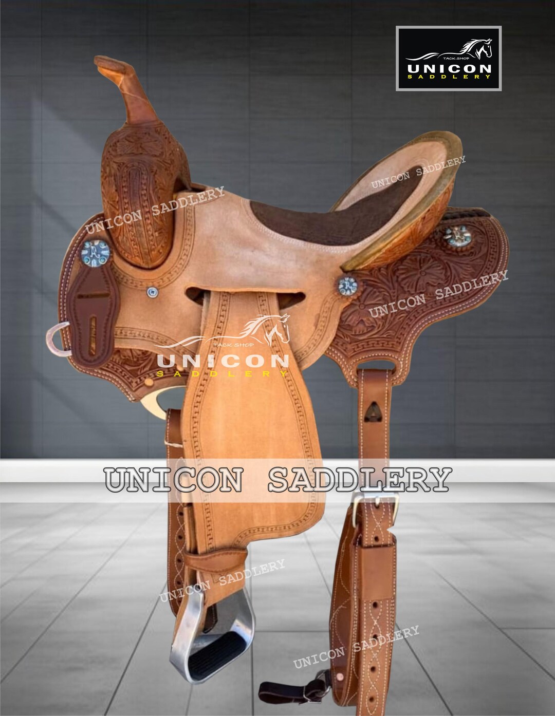 Western Leather Strip Down Barrel Horse Racing Saddle With Matching ...