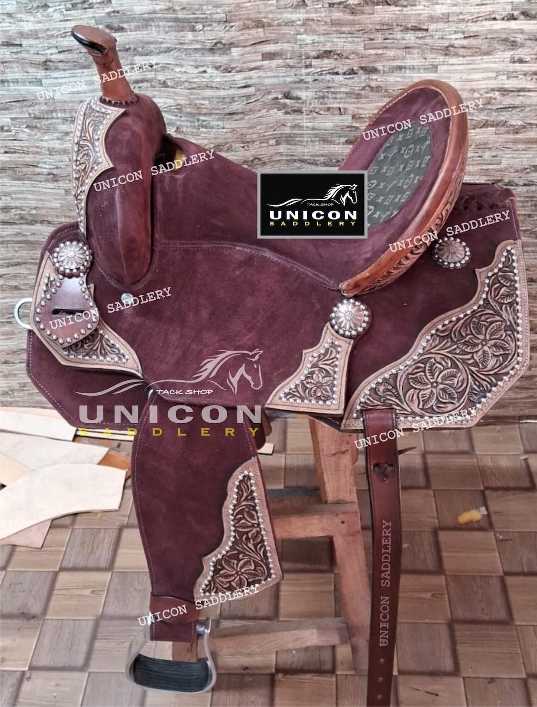 Western Barrel Racing Horse Saddle With Matching Tack Set (head Stall ...