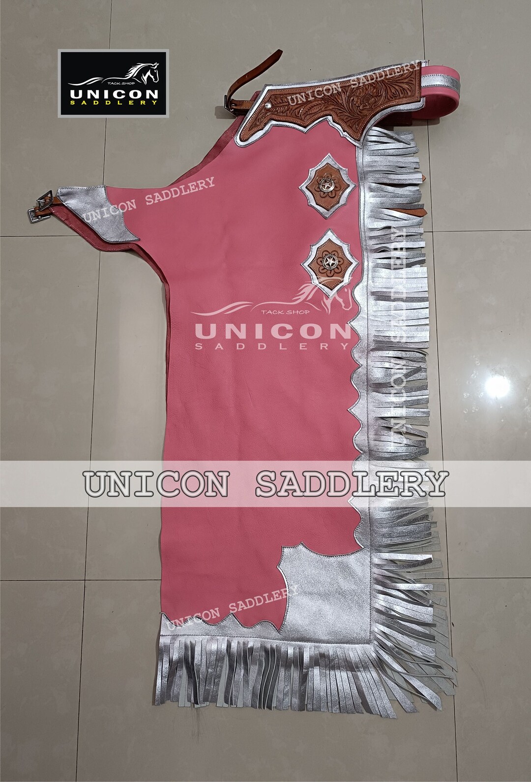 Pink Color Custom Made Bull Riding Western Chinks / Chaps for Men ...