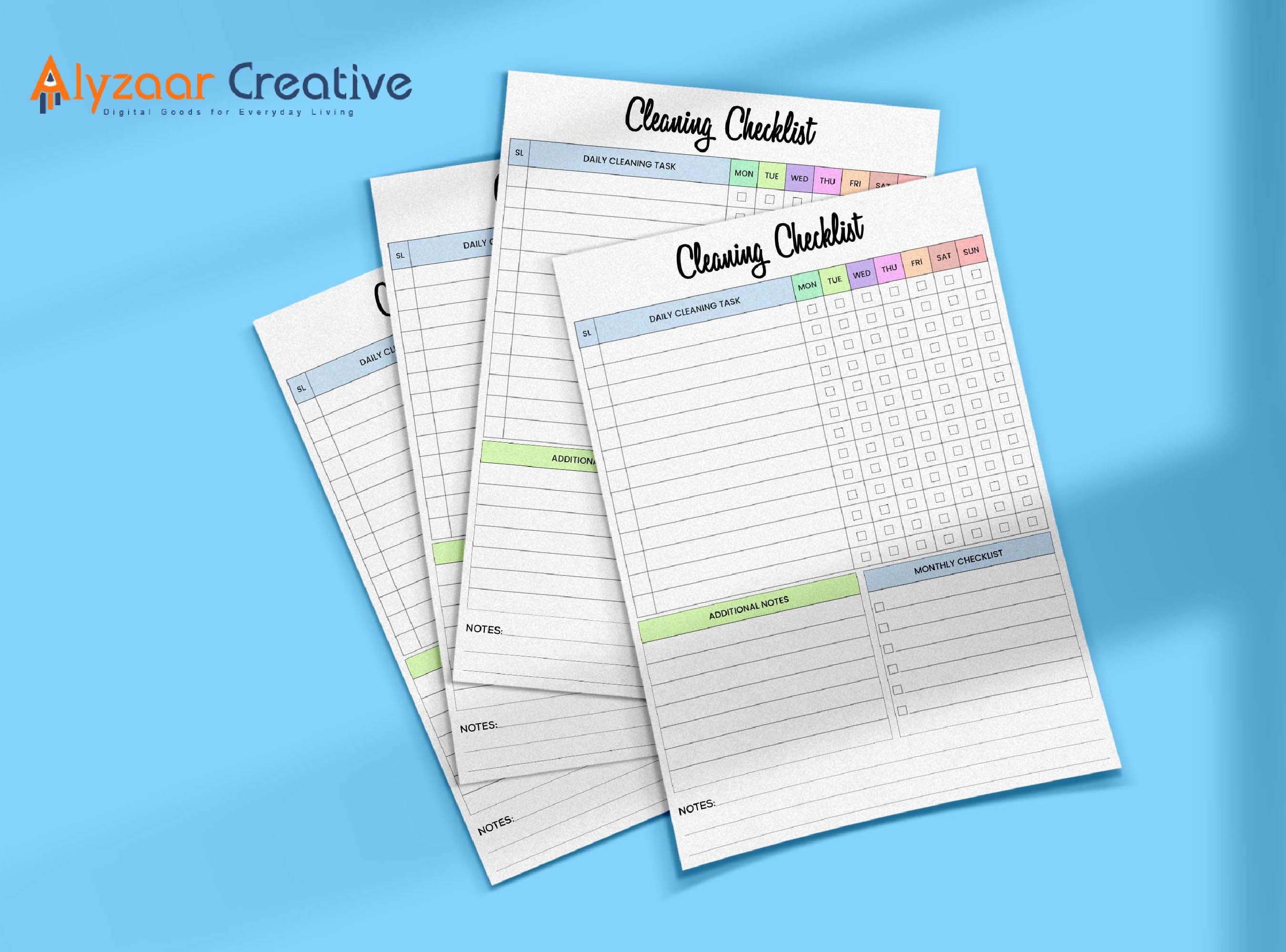 7 Day Home Cleaning Planner Schedule Printable Download - Etsy