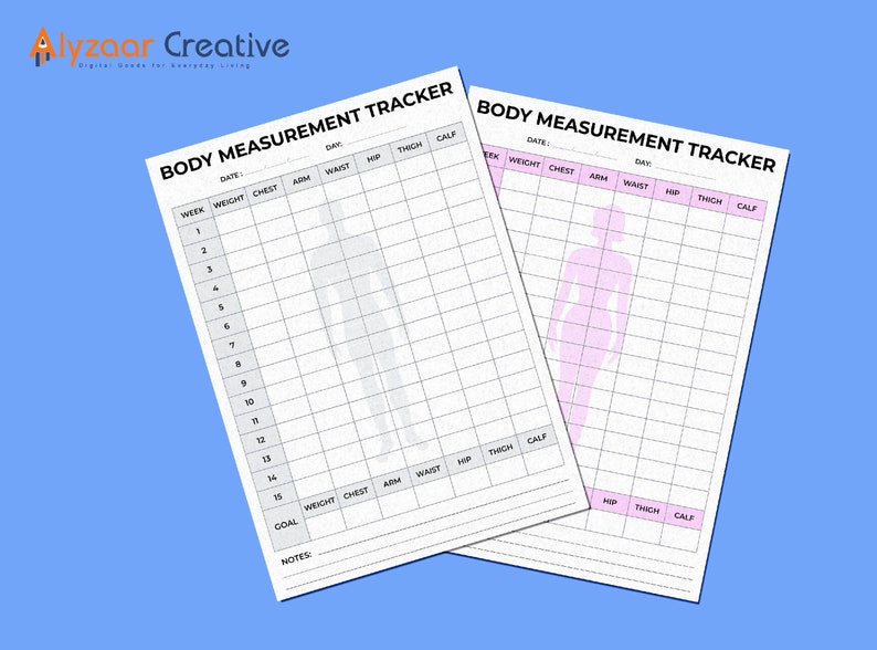 Body Measurement Tracker Printable Editable Body Measurement - Etsy