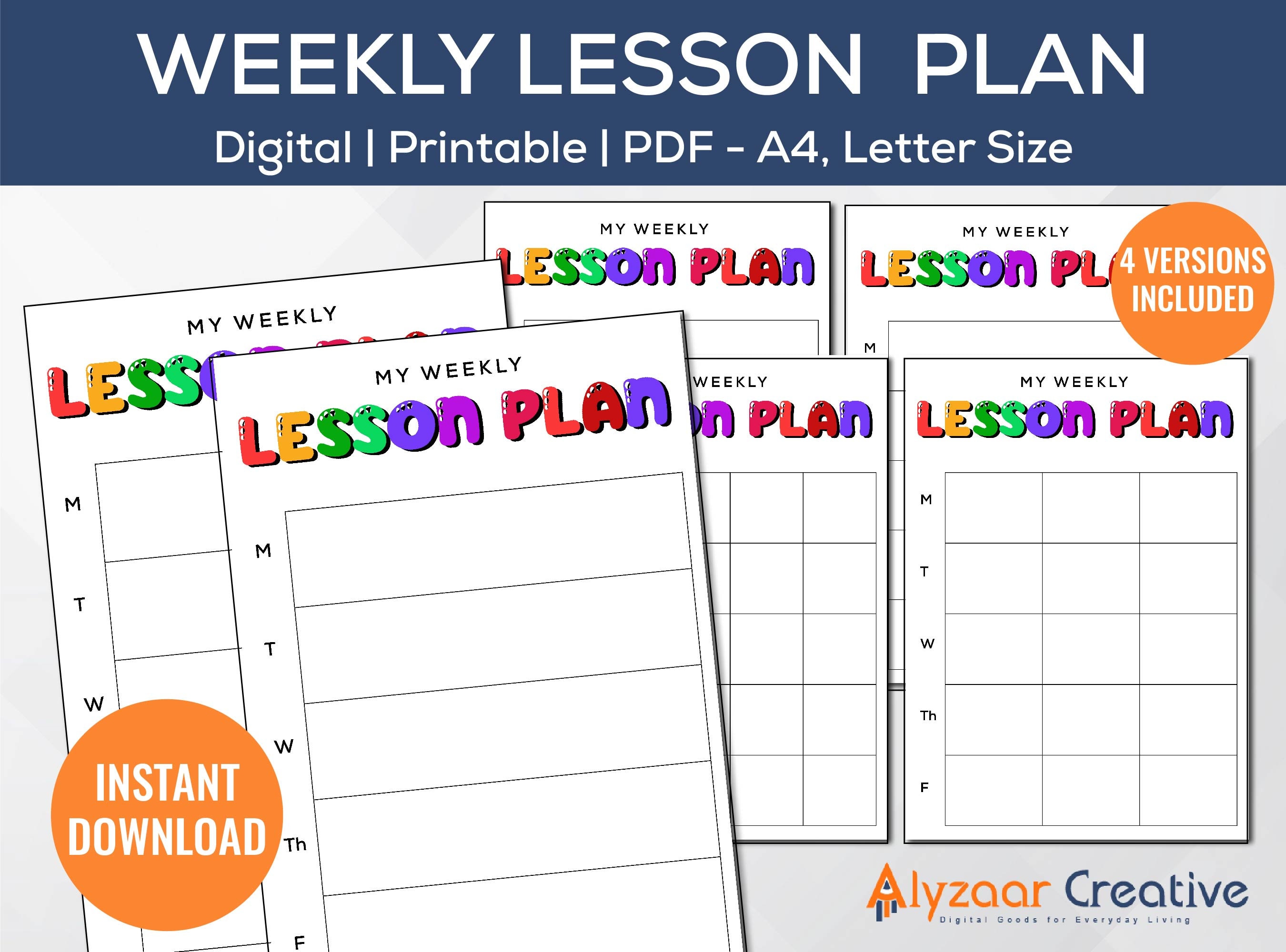 Weekly Lesson Plan Templates Fourth Grade