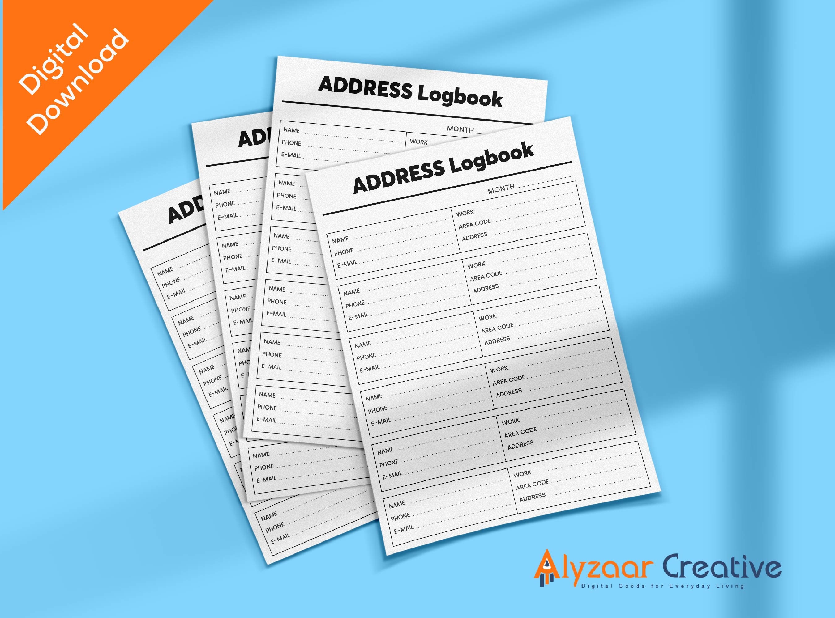 Printable Detailed Address Book Vehicle Maintenance Log Contact List ...