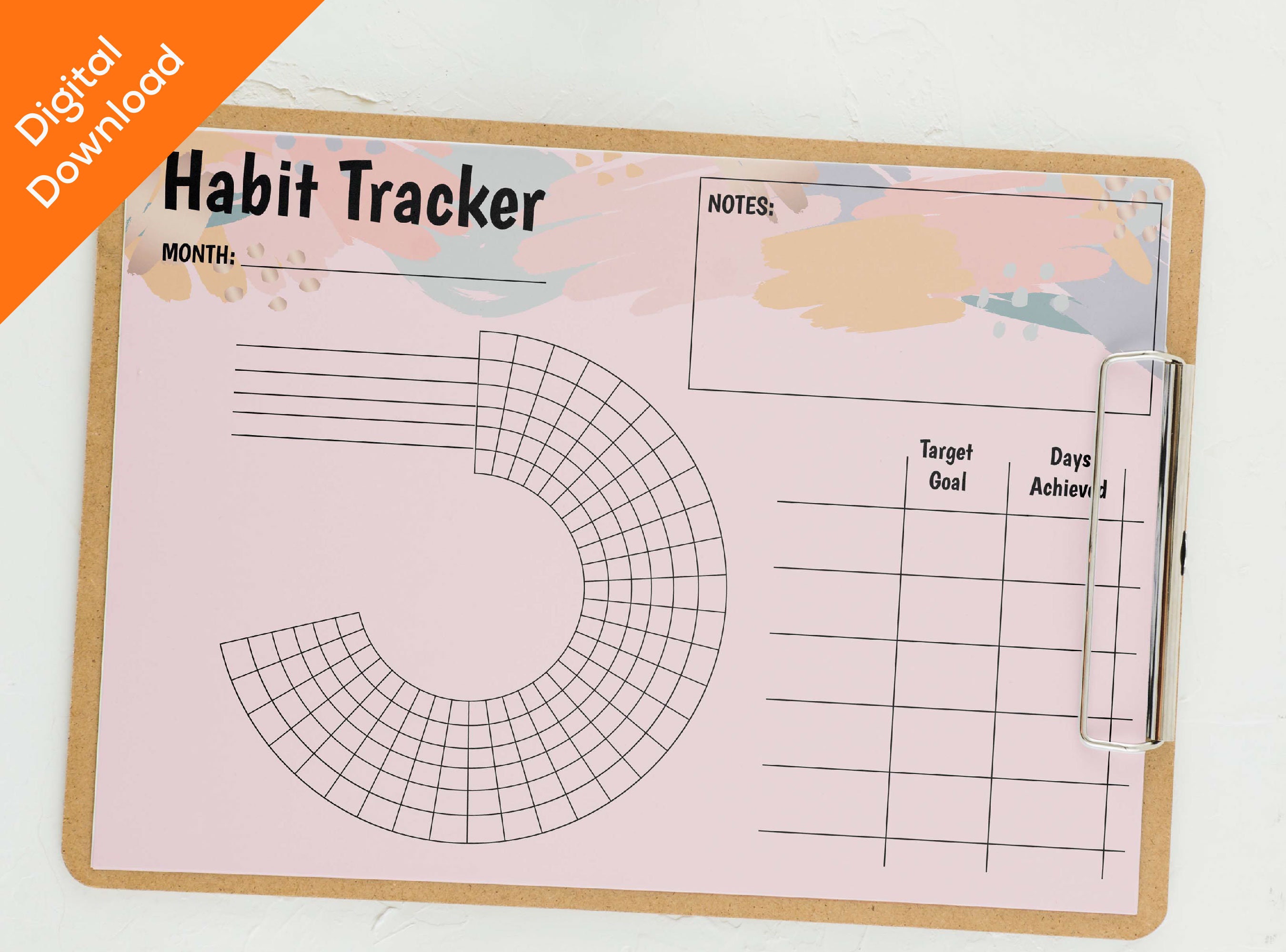 Circle Daily Habit Tracker PDF in Sizes A4, Letter Printable Circle ...