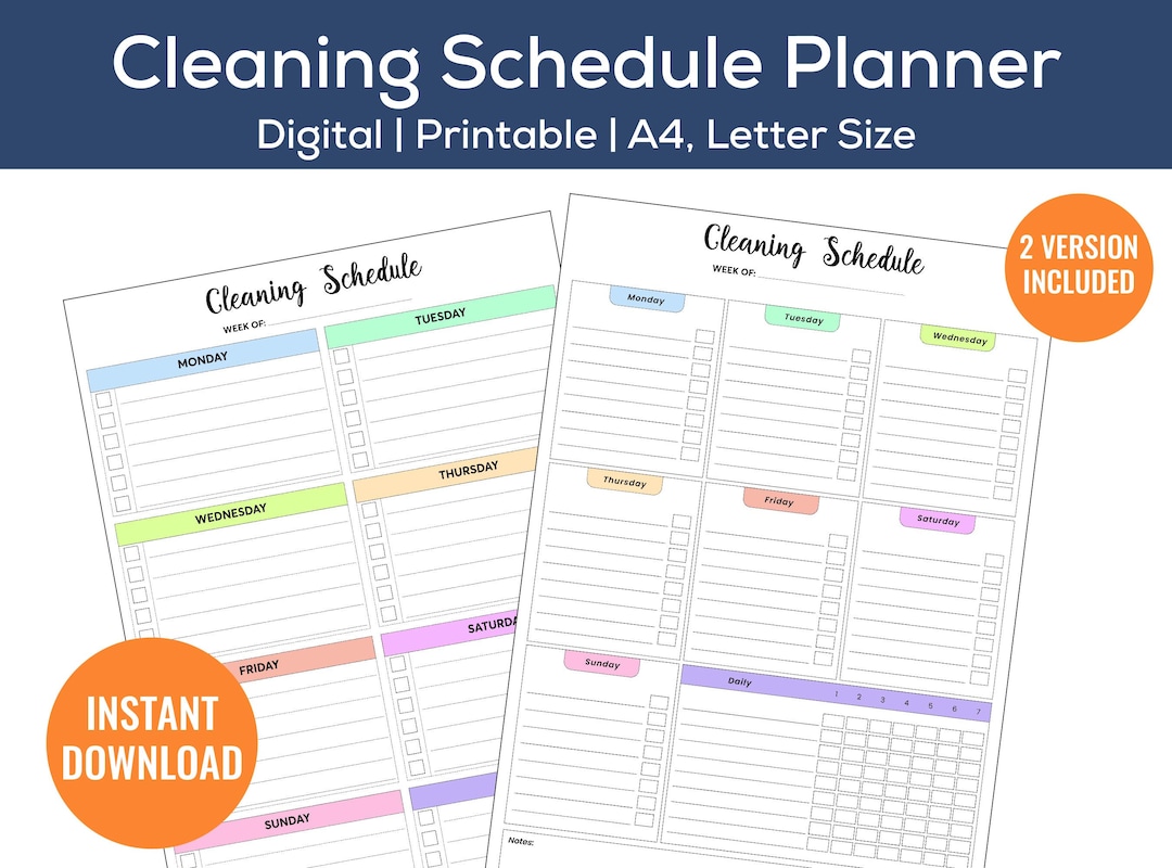 Cleaning Schedule Printable Simplify Your Cleaning Routine Cleaning ...