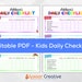 Printable Editable Daily Checklist for Kids Before School After School ...
