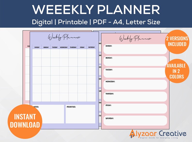 Printable Editable Weekly Schedule Weekly to Do List Printable ...