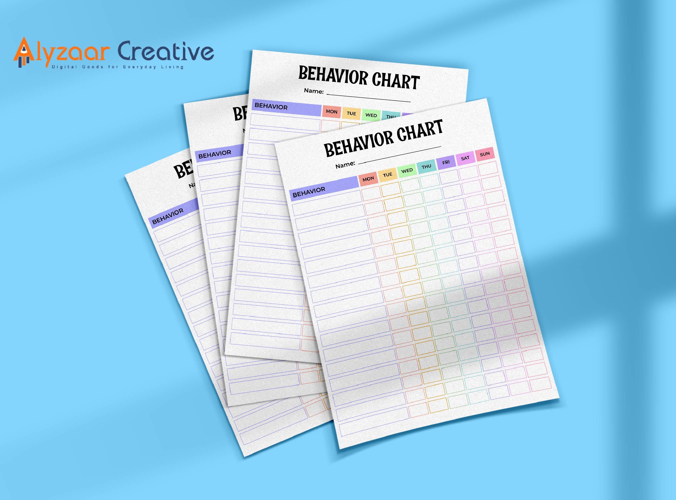 Editable Behavior Chart for Kids Editable Reward Chart for Kids ...