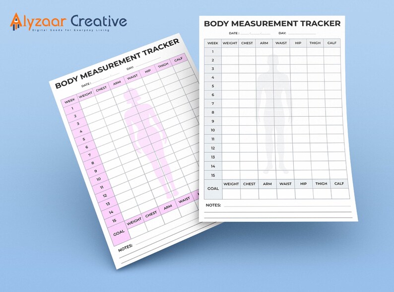 Body Measurement Tracker Printable Editable Body Measurement - Etsy
