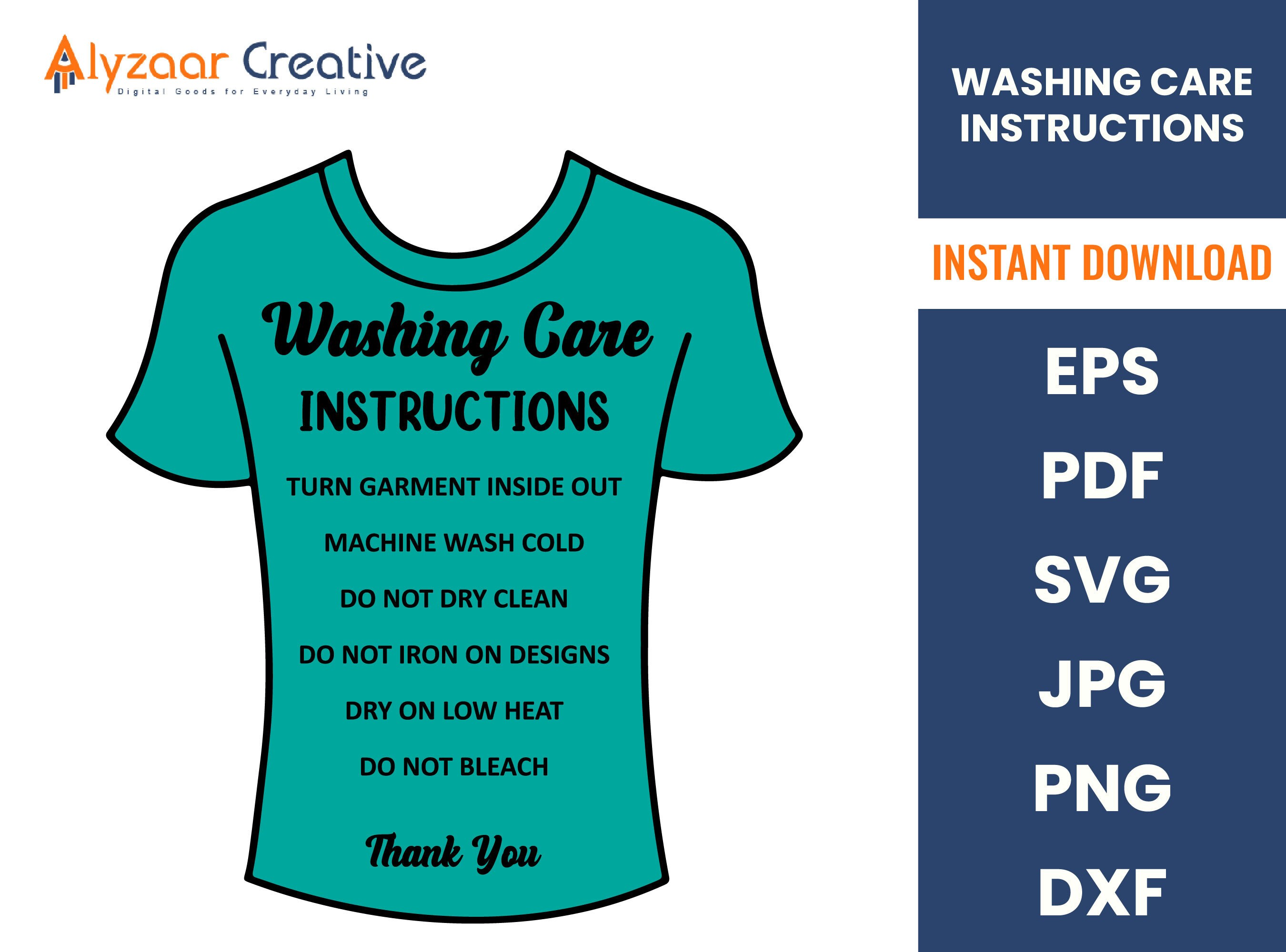 T Shirt Instructions SVG | Garment Care Instructions Svg | Care Card ...