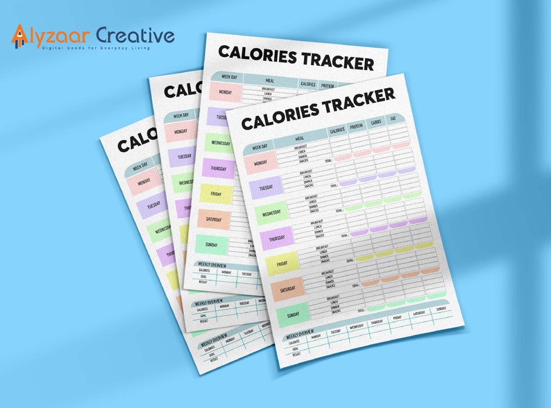 Printable Calorie Tracker & Meal Planner | Calorie Tracker | Monthly ...