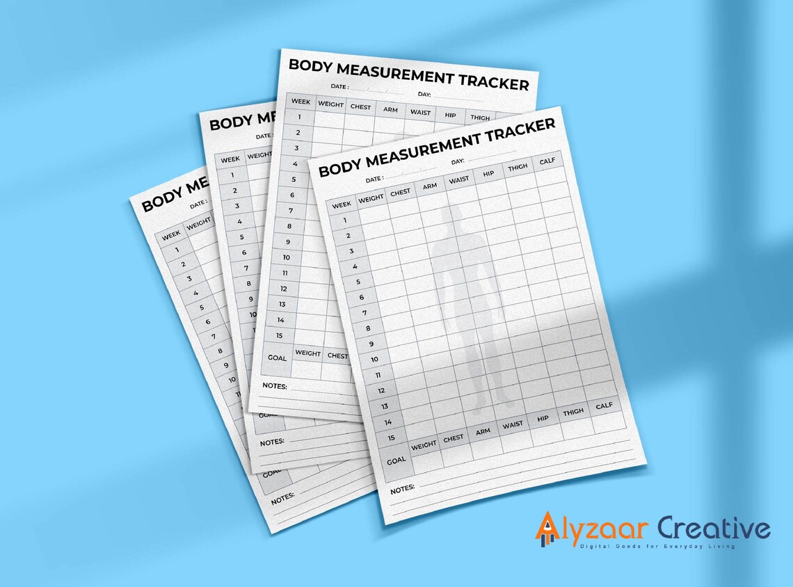 Body Measurement Tracker Printable Editable Body Measurement - Etsy
