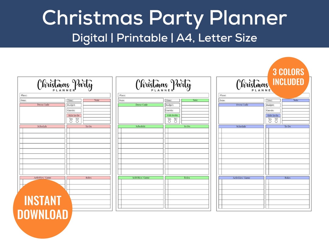 Christmas Party Planner Holiday Printable Event Planner Christmas ...
