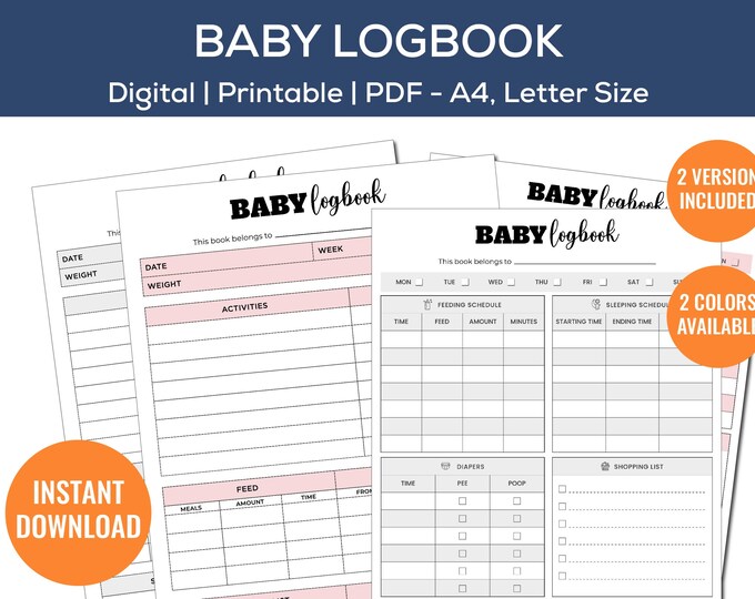 EDITABLE Baby Daily Log, Infant Daily Log, Toddler Daily Report, Baby ...