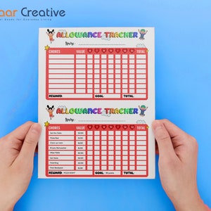 Allowance Tracker for Kids Printable Weekly Allowance Chore Chart ...
