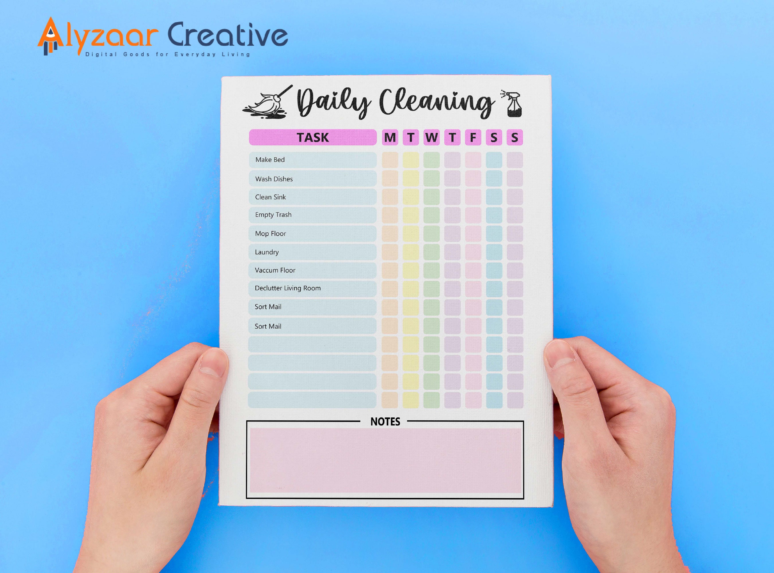 Editable Daily Cleaning Schedule minimalist Cleaning Checklist ...