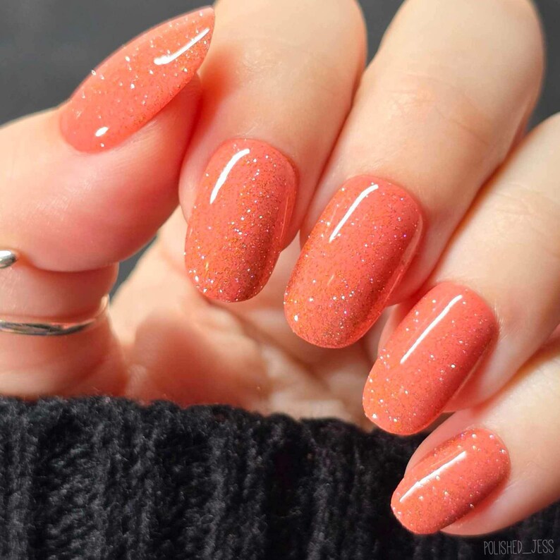 Peach Blossom- Apricot Reflective Glitter Nail Polish - Etsy