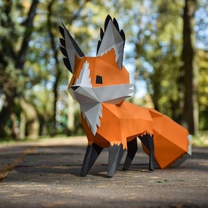 DIY Fox Papercraft PDF Template for Creating 3D Fox Paper Craft, Diy ...