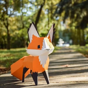 DIY Fox Papercraft PDF Template for Creating 3D Fox Paper Craft, Diy ...
