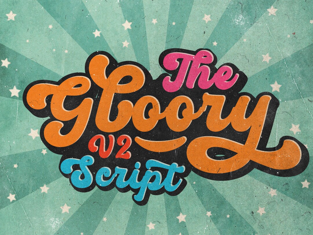 Gloory Font Script V2 OTF | Retro Font, Font Bundle, Cricut Fonts, Procreate Fonts, Crafting ...