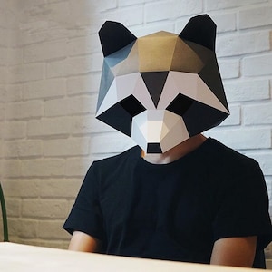 Raccoon Mask Template - Paper Mask, Papercraft Mask, Masks, 3d Mask ...