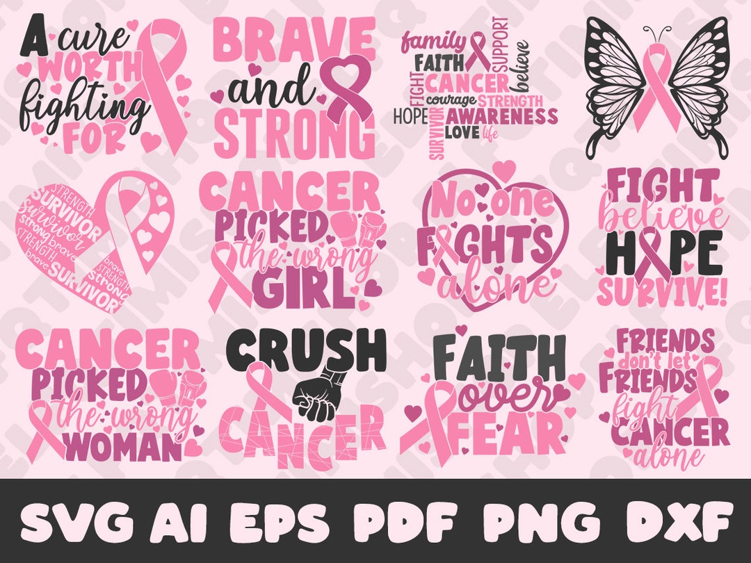 MEGA BUNDLE: Breast Cancer SVG, Cancer Awareness Svg, Cancer Svg ...