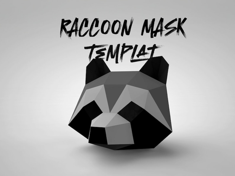 Raccoon Mask Template - Paper Mask, Papercraft Mask, Masks, 3d Mask ...