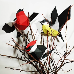 Papercraft Birds, How to Make 3D Paper Craft, Paper Sculpture Pattern ...