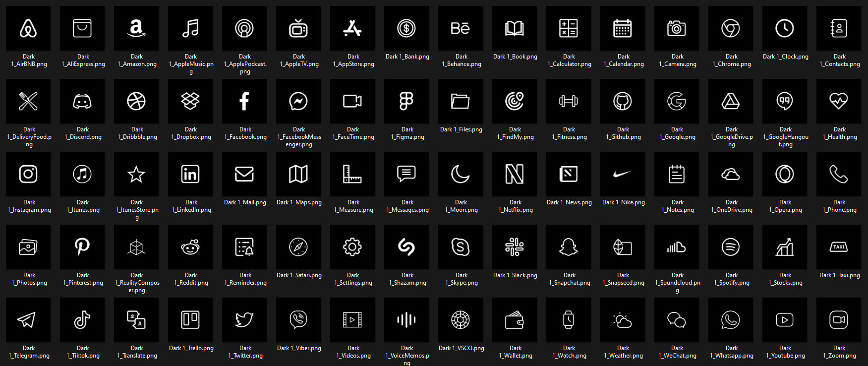Dark IOS 16 App Icon Bundle, Ios App Icons, Ios Icons, Ios Icon Pack ...