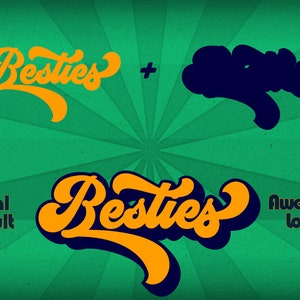 The Besties Script Font – Vintage Retro Bold Font (TTF) - Etsy