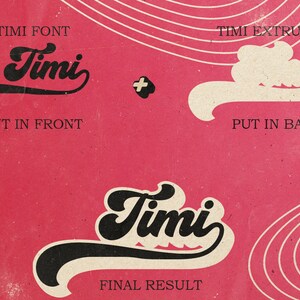 The Timi Script - Vintage Font, Retro Font, Procreate Font, Logo Font ...