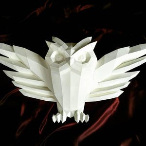 Owl Papercraft Template - Low Poly Owl 3D Paper Sculpture, DIY Gift ...