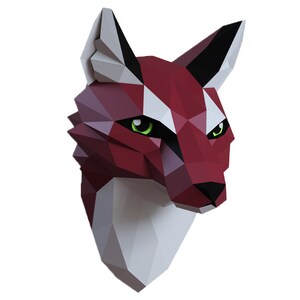 Fox Head Papercraft Template – Low Poly 3D Sculpture (DIY) - Etsy