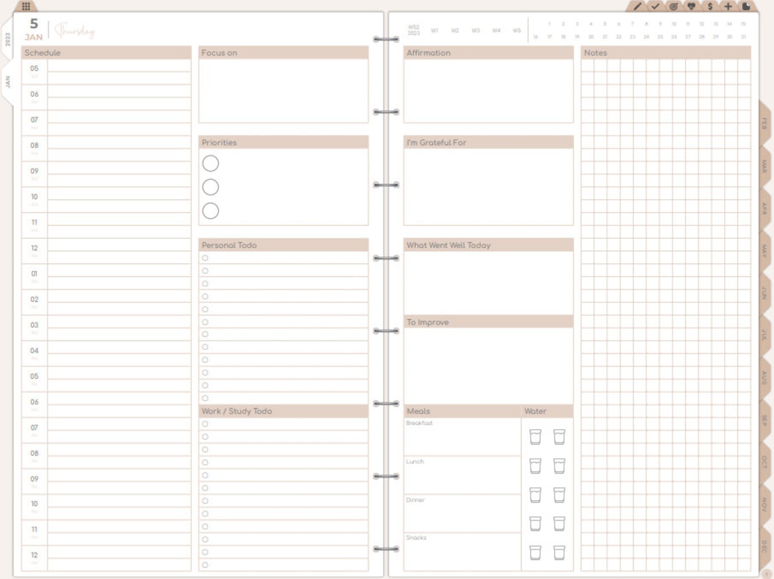 Digital Planner 2022 2023 Digital Planner Goodnotes Digital - Etsy