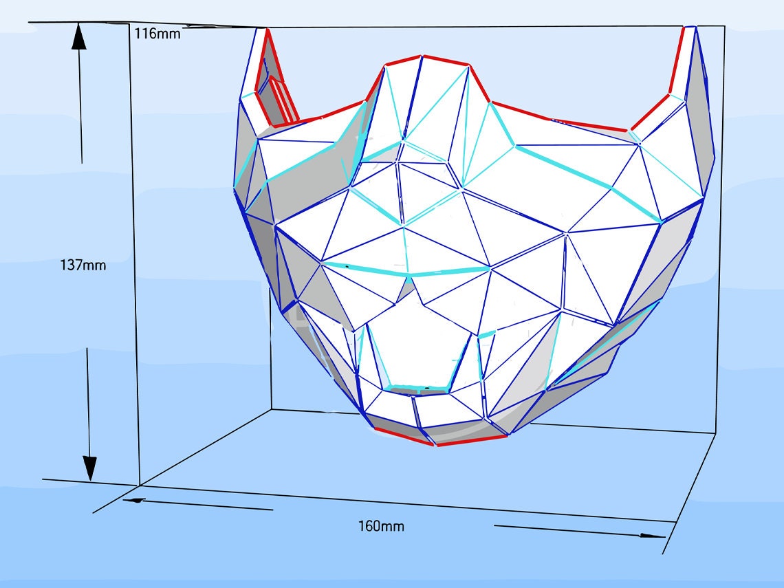 3D Papercraft Cat Mask Template (PDF & PDO) - Etsy